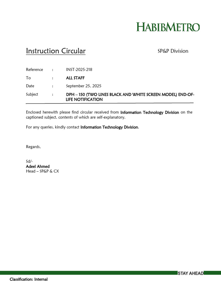 DPH-150 End-of-Life Notification | PDF