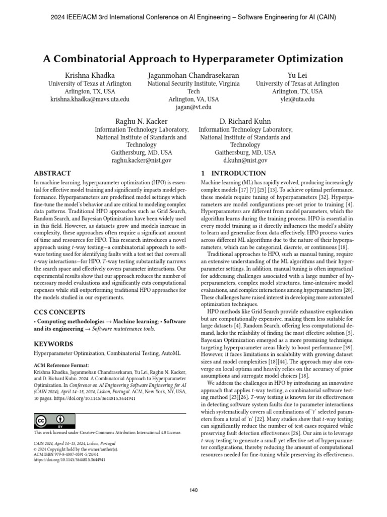 Combinatorial Hyperparameter Optimization | PDF | Mean Squared Error ...