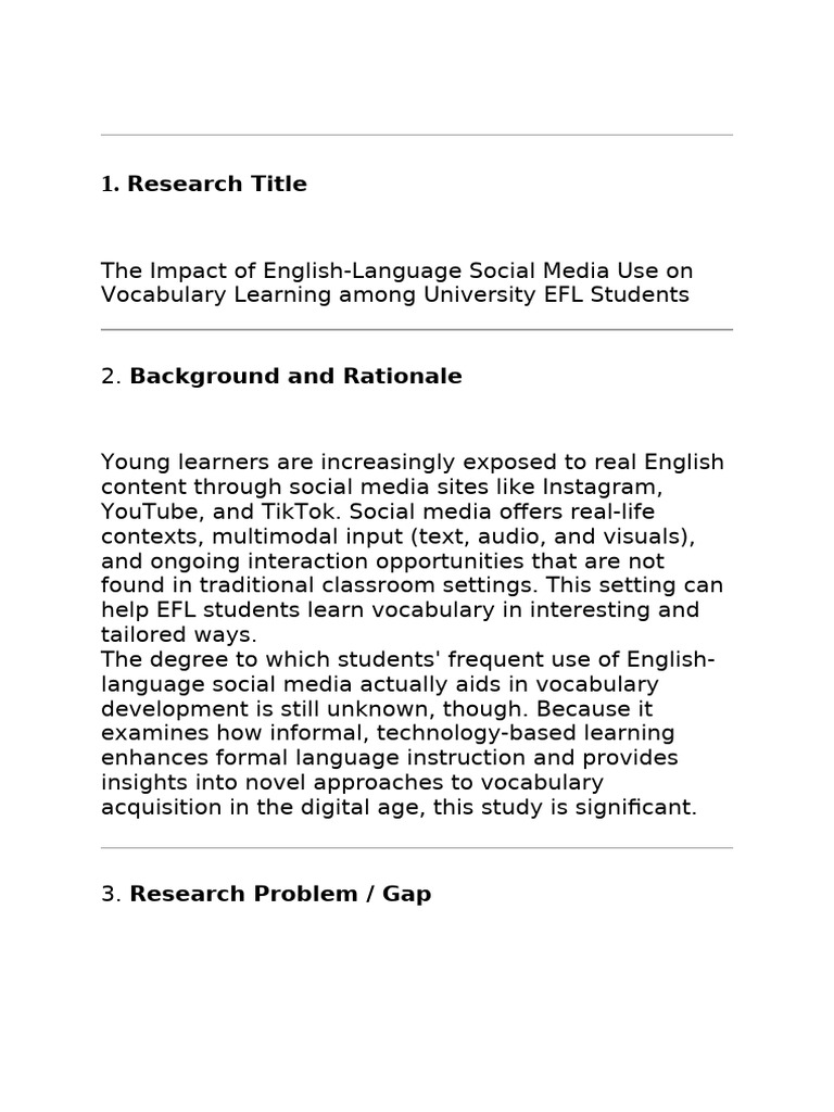 The Impact of English-Language Social Media Use On Vocabulary Learning ...