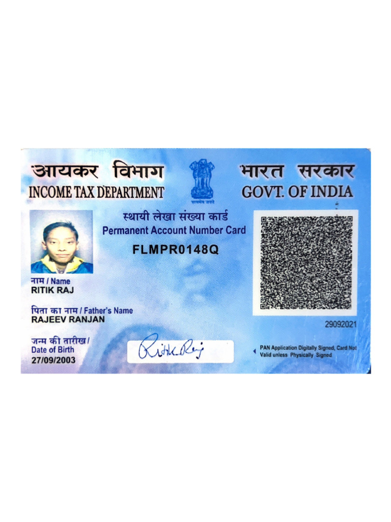Ritik's Pan Card | PDF