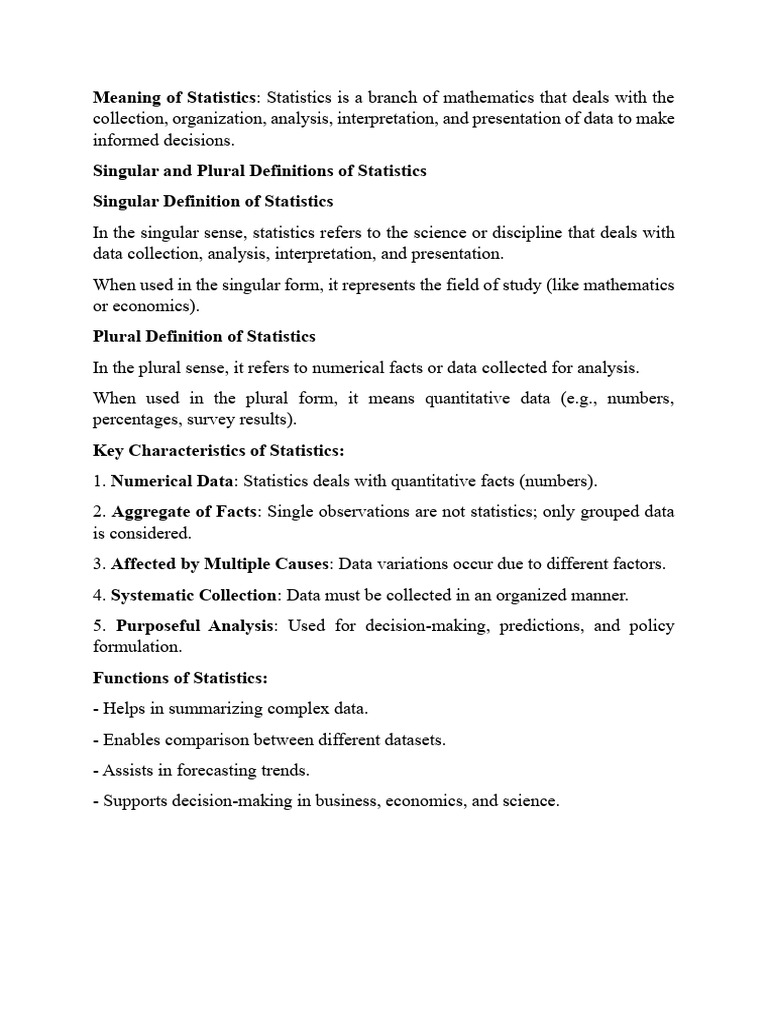 Understanding Statistics: Definitions & Uses | PDF | Statistics | Demand