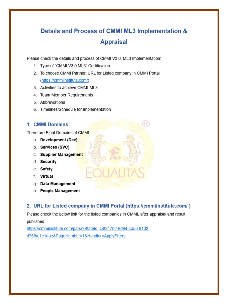 CMMI ML3 Implementation Guide | PDF | Business