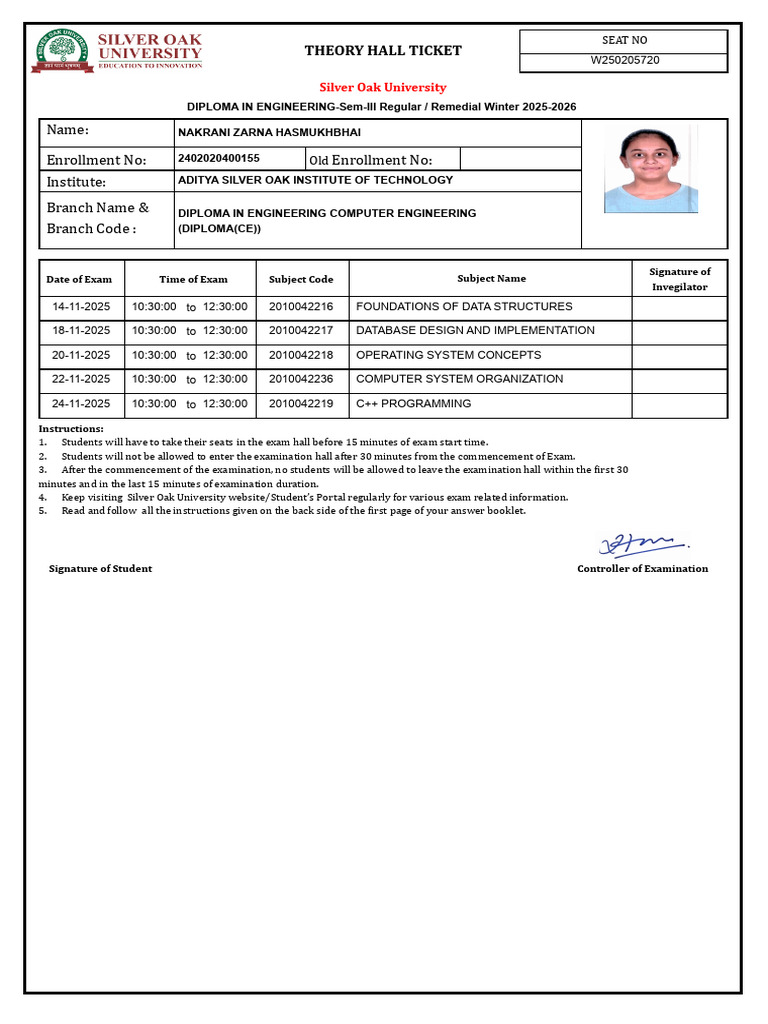 Hall Ticket | PDF