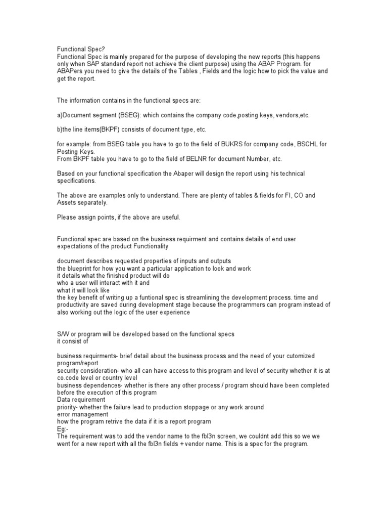 Functional Specification | PDF | Specification (Technical Standard) | Computer Program