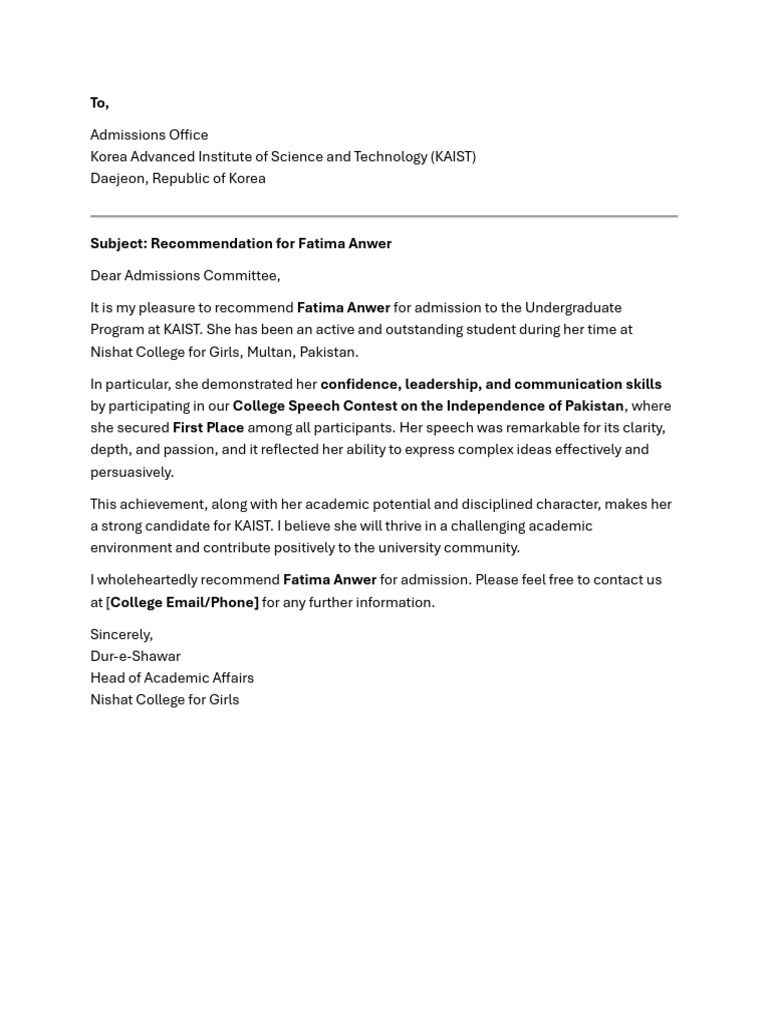 Speech Contest - Letter | PDF