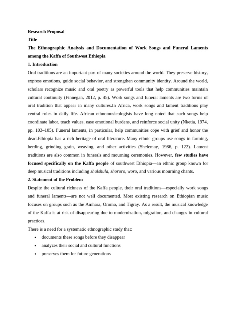Kaffa Work Songs and Funeral Laments Analysis | PDF | Traditions ...