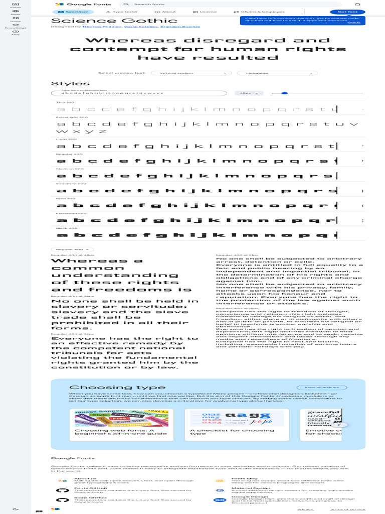 Science Gothic - Google Fonts | PDF | Human Rights | Justice