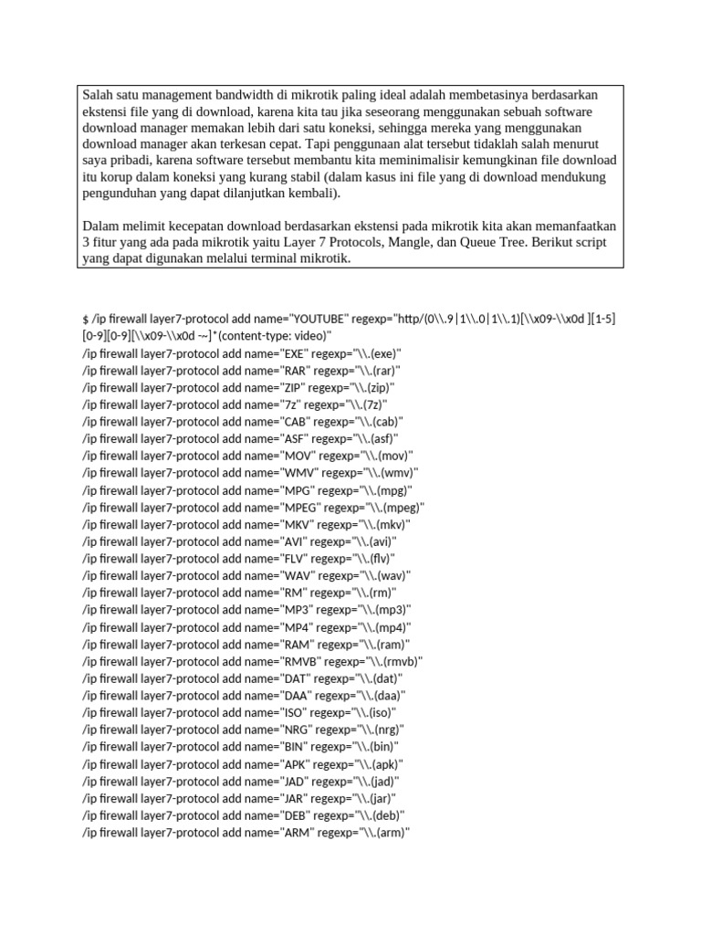 Bandwidth Management in MikroTik by File Type | PDF | Computer File ...