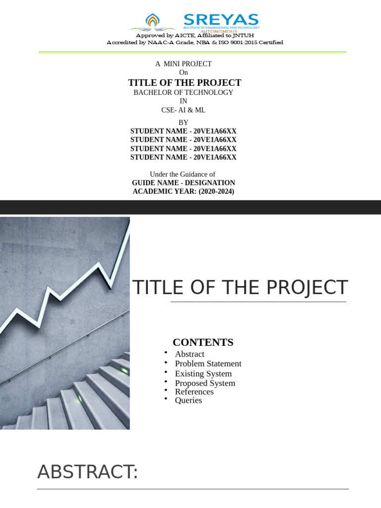 Mini Project Abstract Review Sample PPT Template | PDF