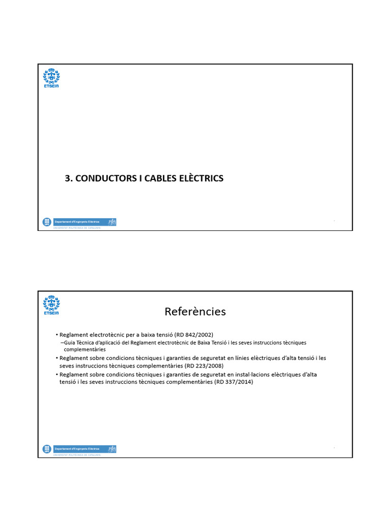 Tema 3.3 Conductors I Cables | PDF