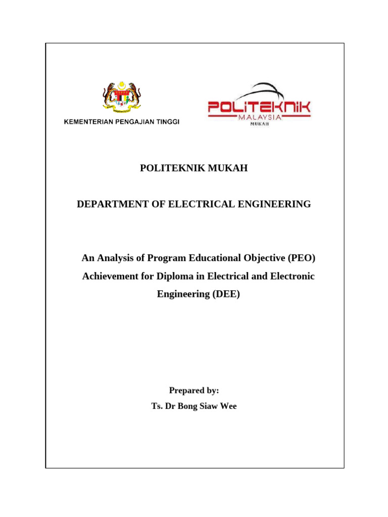 An Analysis of PEO Achievement For DEE | PDF | Engineering | Vocational ...