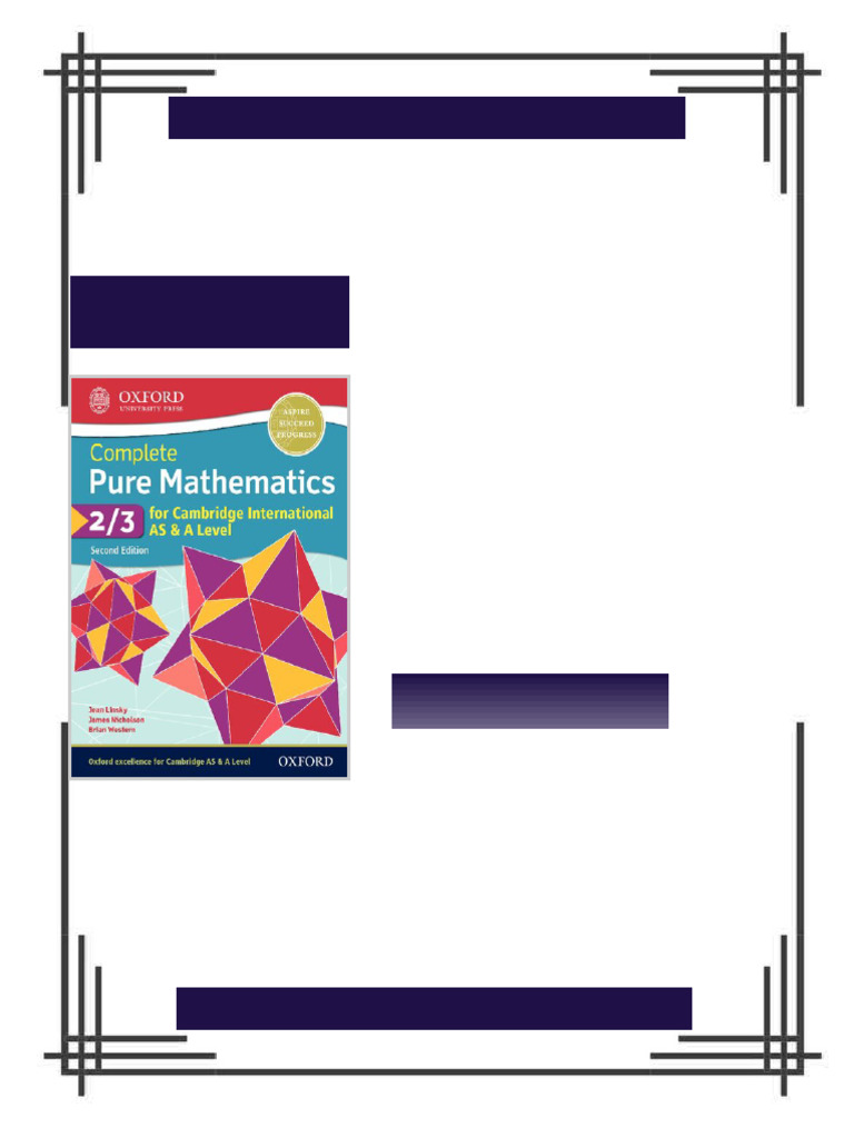 Complete Pure Mathematics 2 3 For Cambridge International AS A Level ...