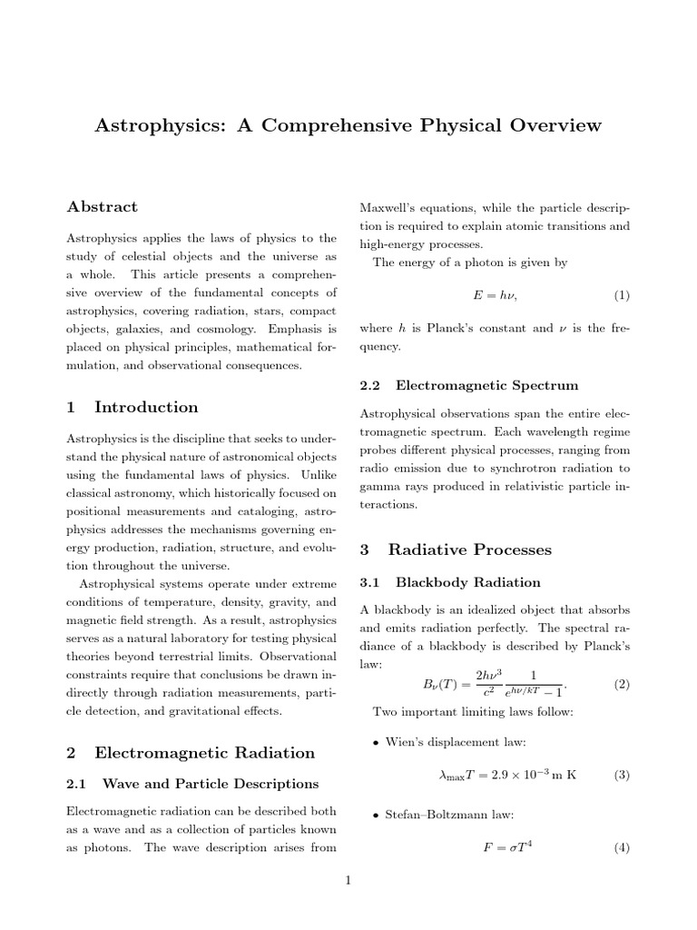 Comprehensive Guide to Astrophysics | PDF | Electromagnetic Radiation ...