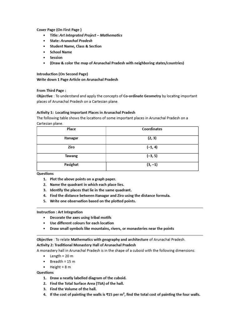 Art-Integration Project On Math Class 9 | PDF