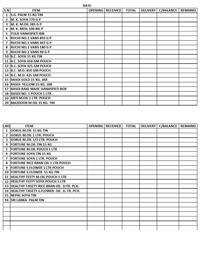 Stock Format | PDF