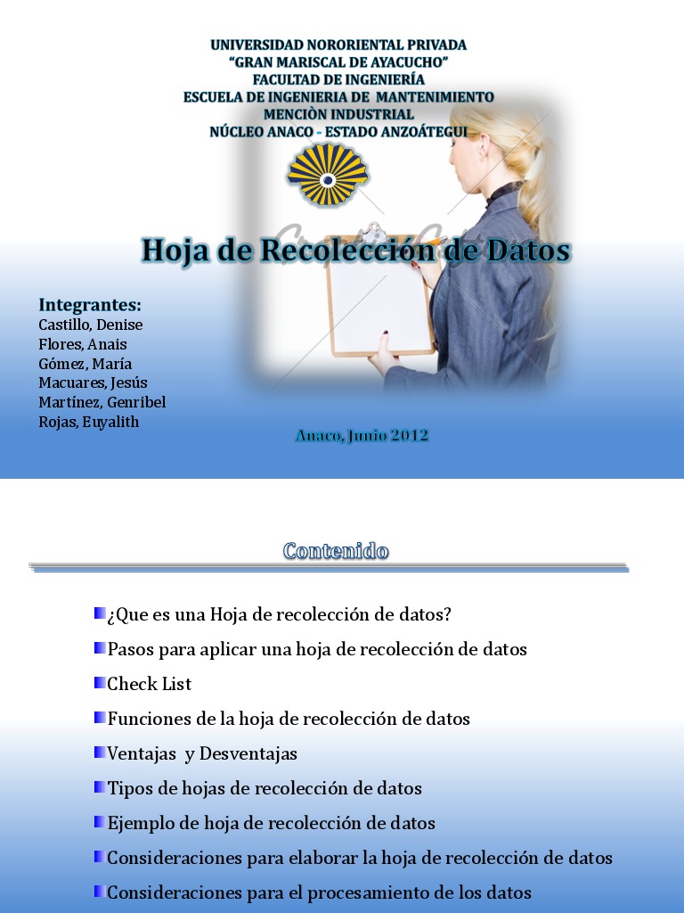 Hoja De Recogida De Datos Pdf Calidad Comercial Información 4767
