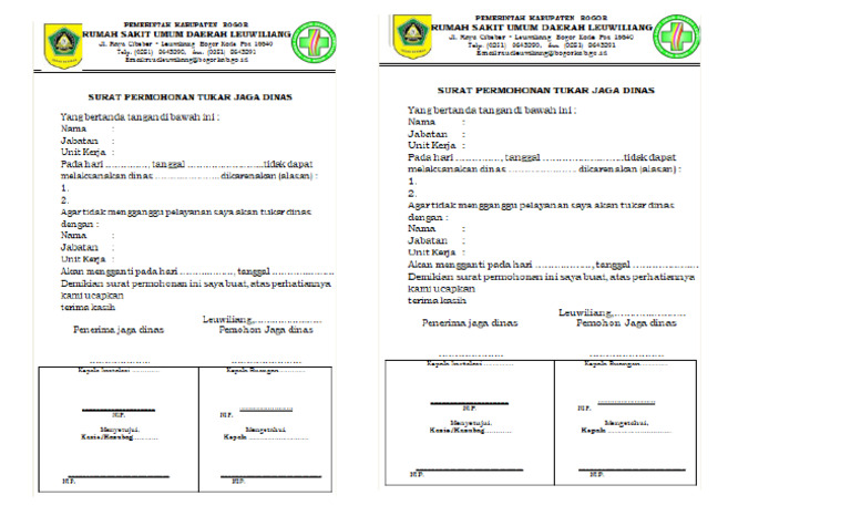 Form Tukar Jaga | PDF