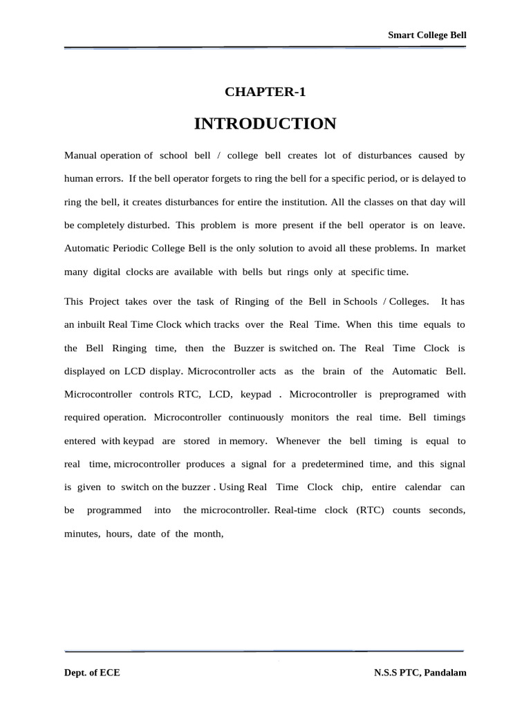 Automatic College Bell System Design | PDF