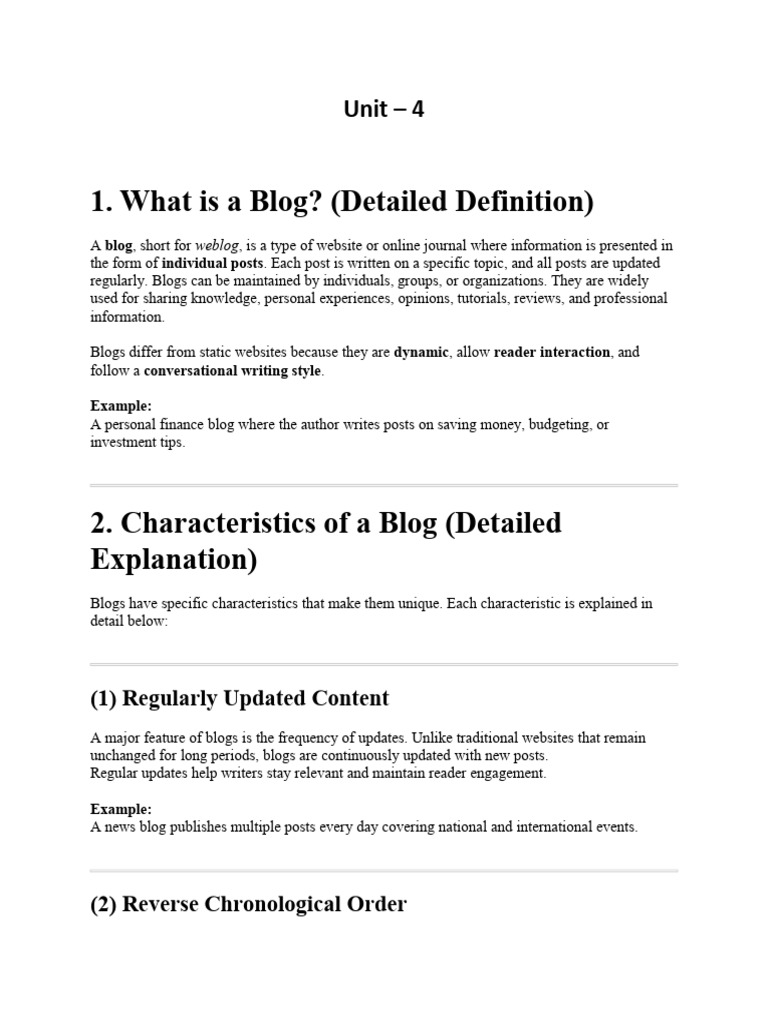 Understanding Blogs: Definition & Features | PDF | Search Engine ...