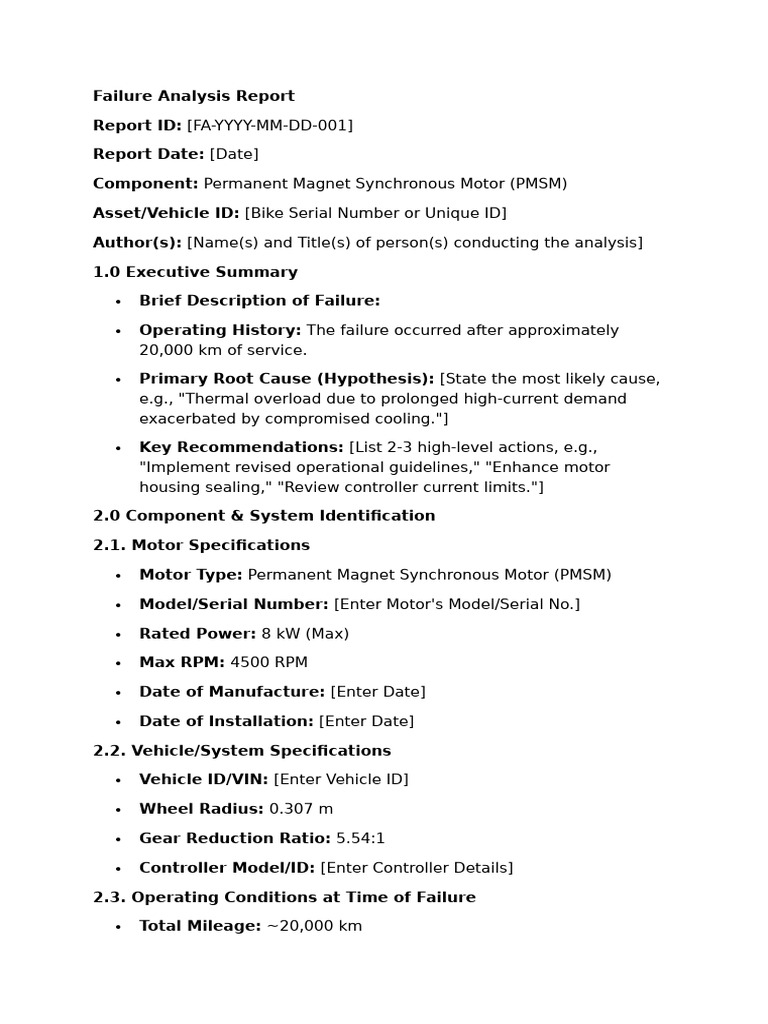 PMSM Failure Analysis Report Summary | PDF | Bearing (Mechanical ...