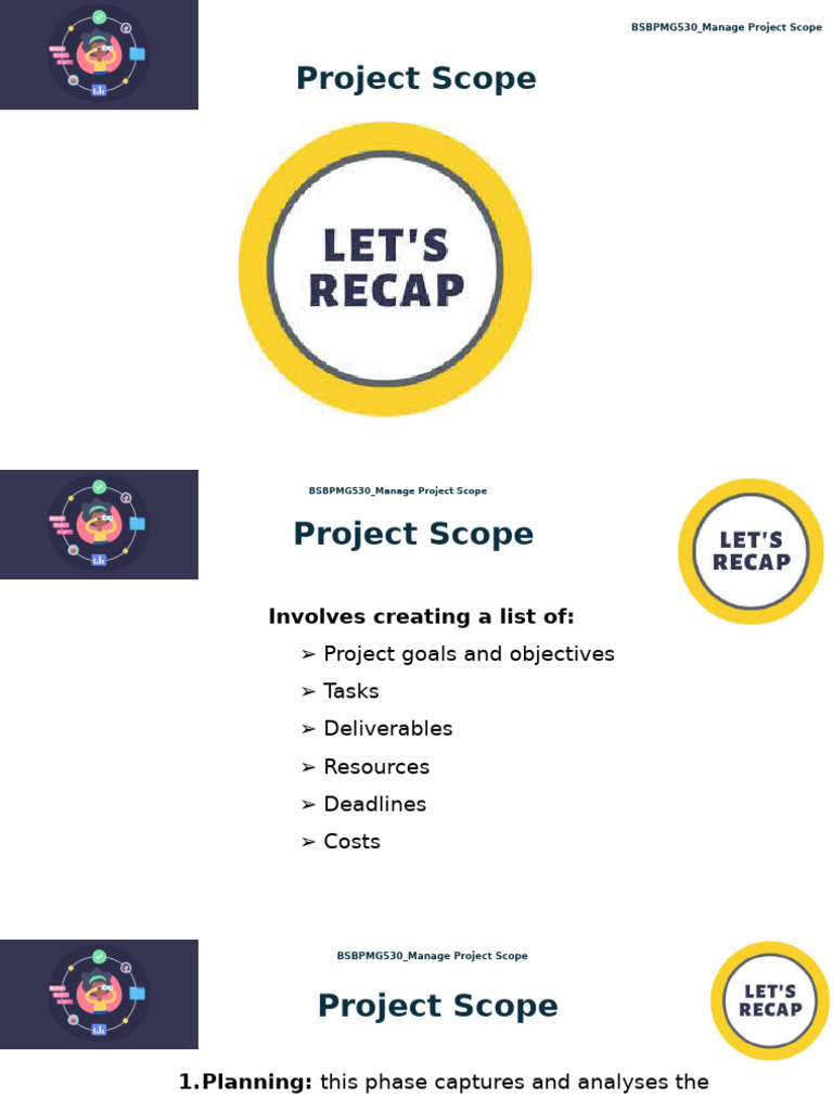 530 - Scope Recap - Activity C - Develop Scope Management Plan | PDF ...