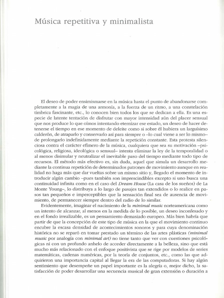 Dibelius - Música Repetitiva y Minimalista | PDF