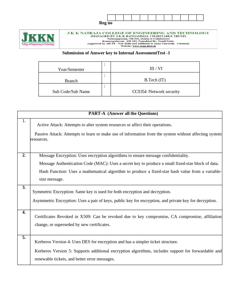 IAT 1 Answer Key | PDF