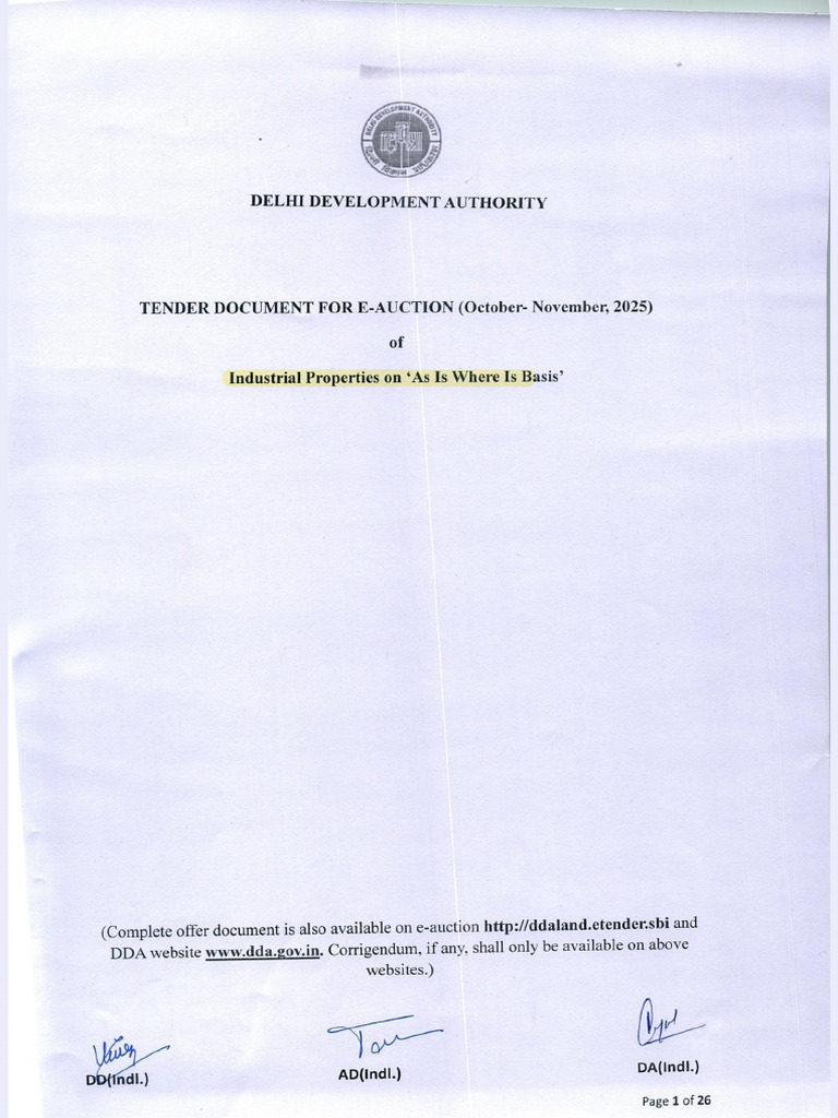 Tender Document 2025 Industrial | PDF