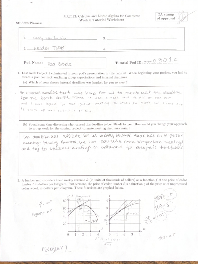 MAT133 Calculus and Linear Algebra For Commerce | PDF