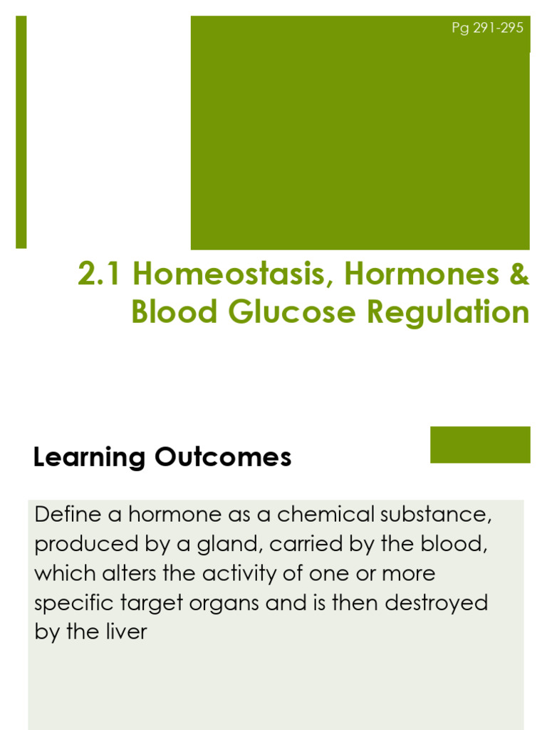 2.1 Blood Glucose Regulation | PDF | Endocrine System | Homeostasis