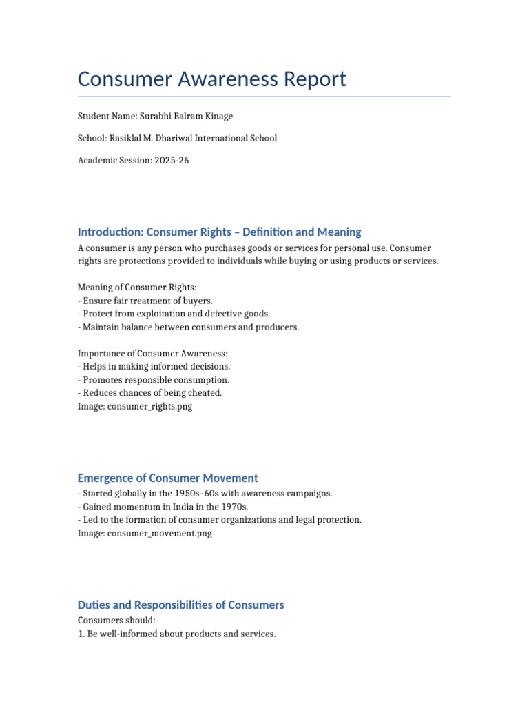 Consumer Awareness Report | PDF