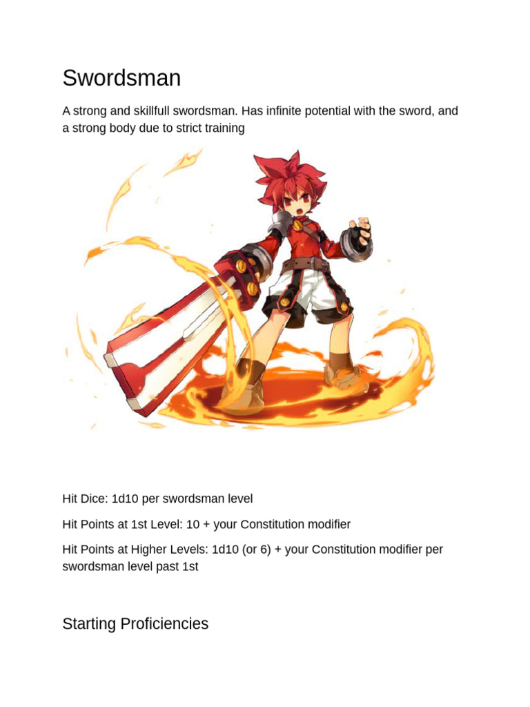 Custom DD Class Swordsman | PDF | Sword | Swordsmanship
