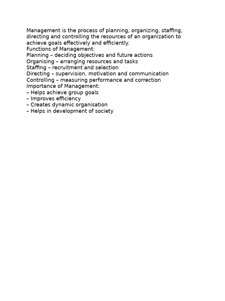Management Is The Process of P | PDF