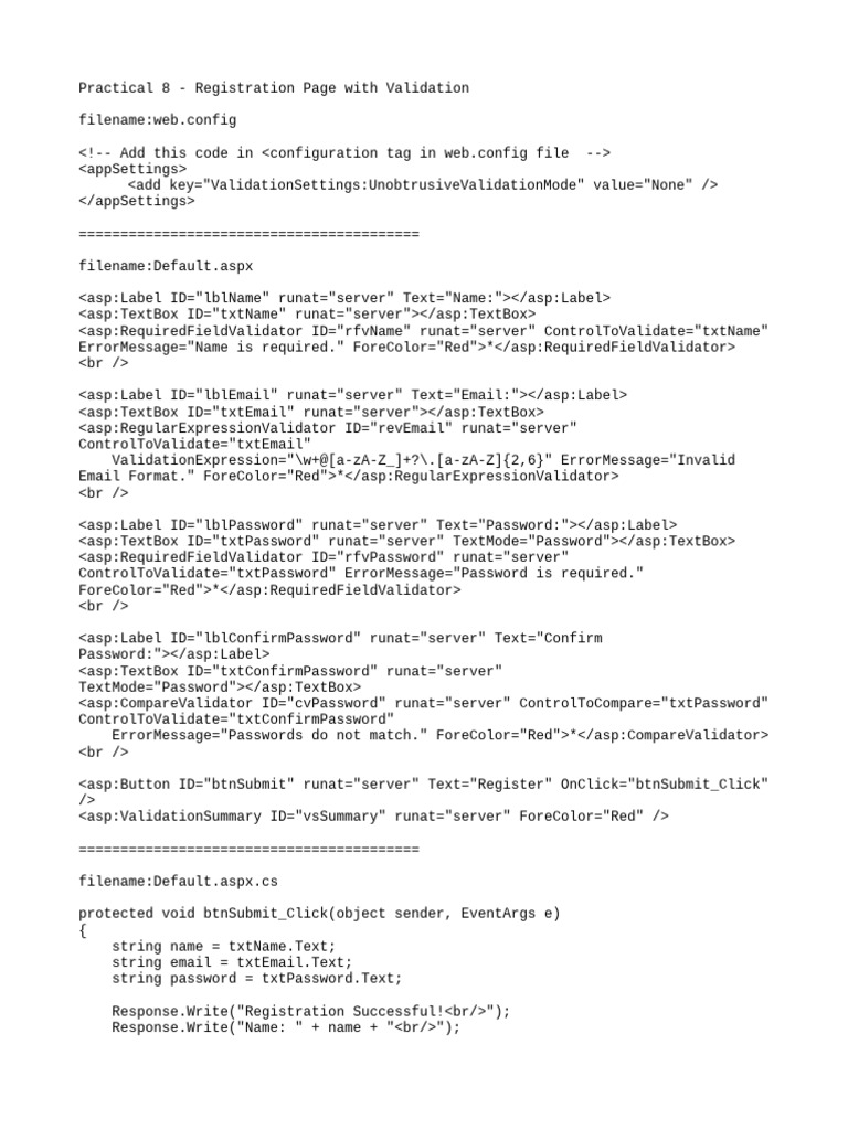 8.registration Page With Validation | PDF