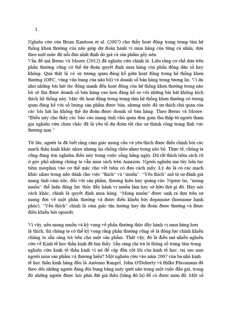 Nghiên C U C A Brian Knutson Et Al. (2007) | PDF