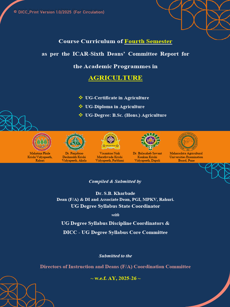 Fourth Semester Agriculture Curriculum | PDF | Entrepreneurship | Databases