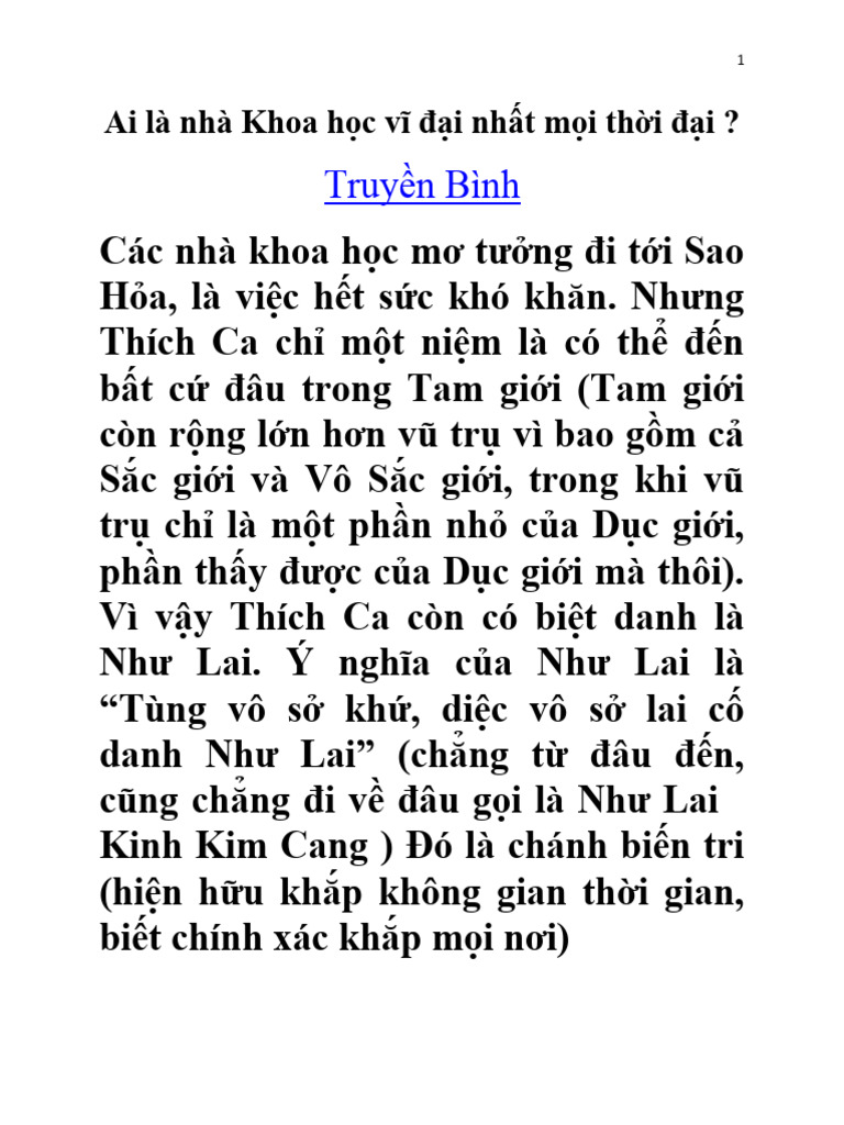 Ai La Nha Khoa Hoc Vi Dai Nhat Moi Thoi Dai Truyen Binh | PDF
