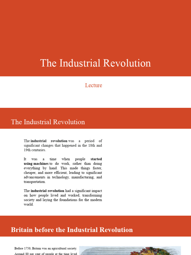Industrial Revolution Lecture 2 | PDF | Industrial Revolution | Steam ...