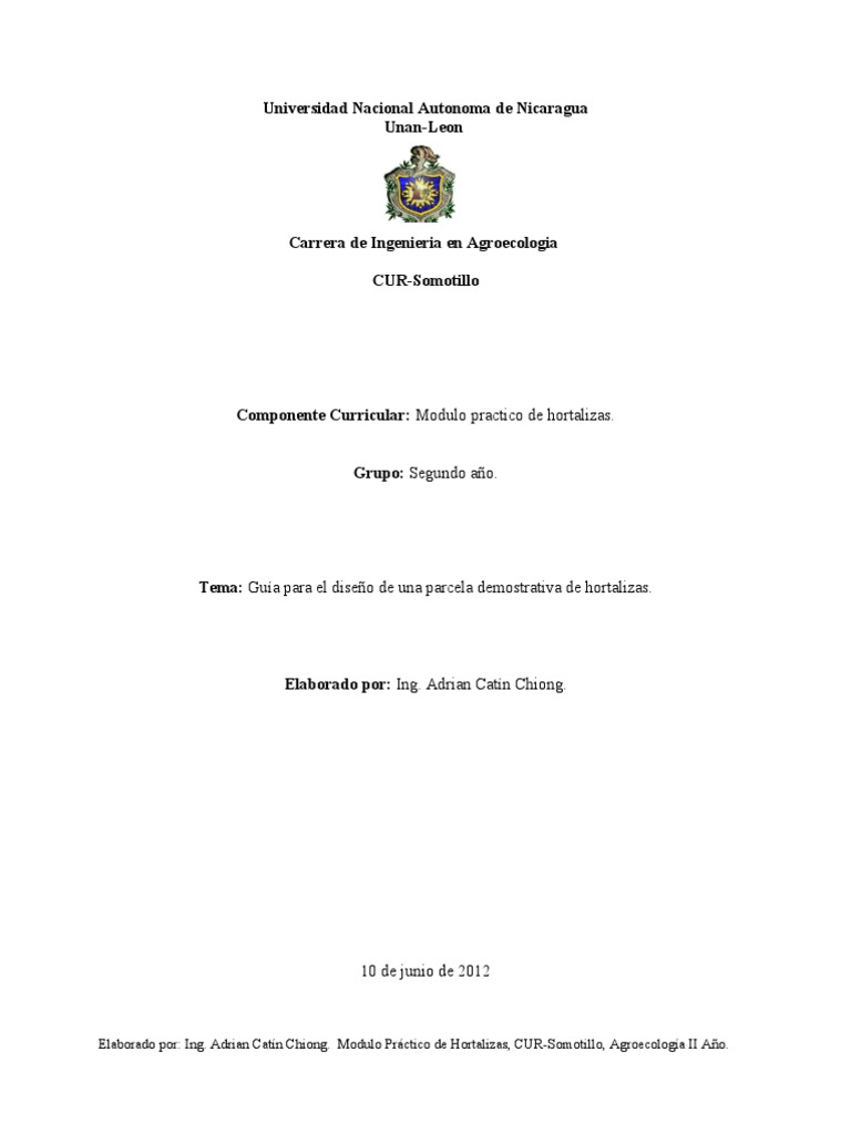 Guia de Diseño de Parcelas 2012 | PDF | Agroecología | Suelo