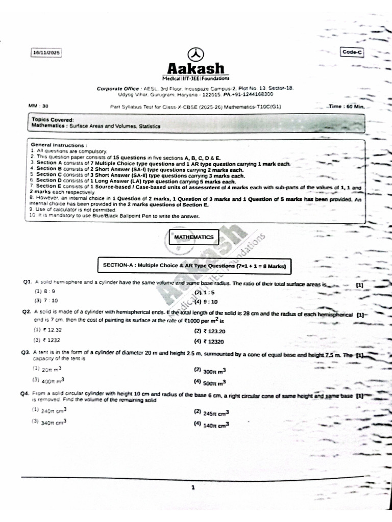 PST Maths Practice Paper | PDF