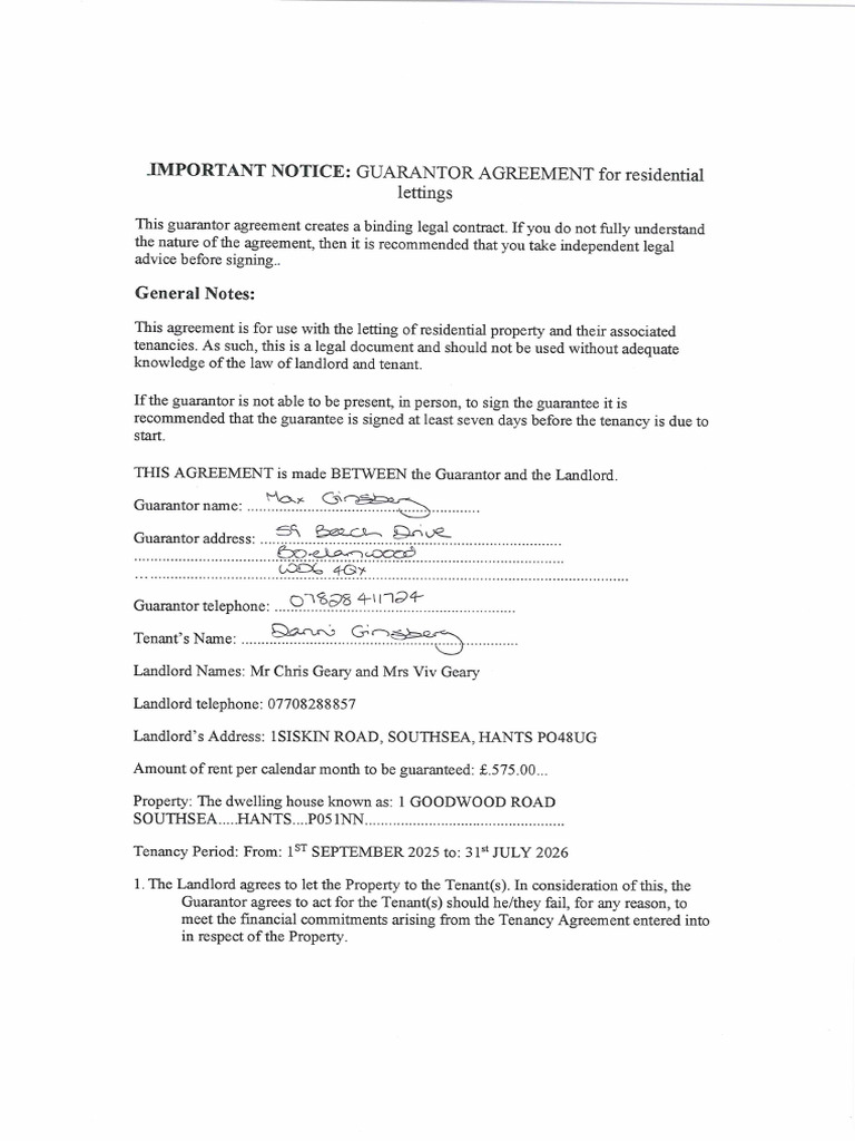 Signed Guarantor Agreement Goodwood Property 20241202 | PDF