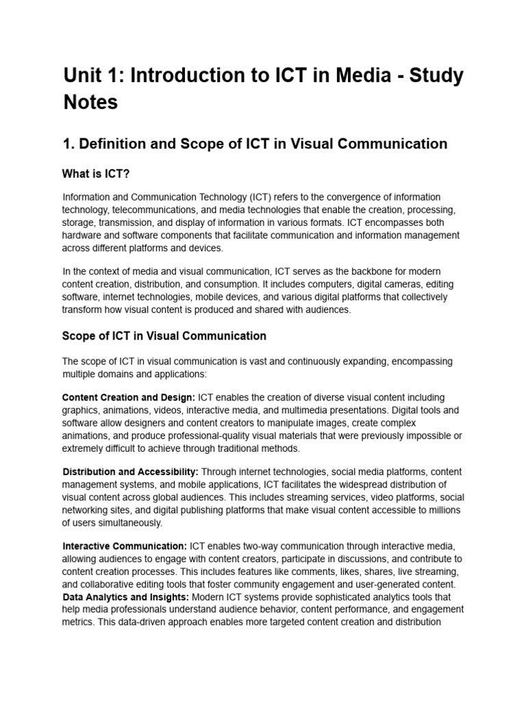 ICT in Visual Communication Overview | PDF | Educational Technology ...