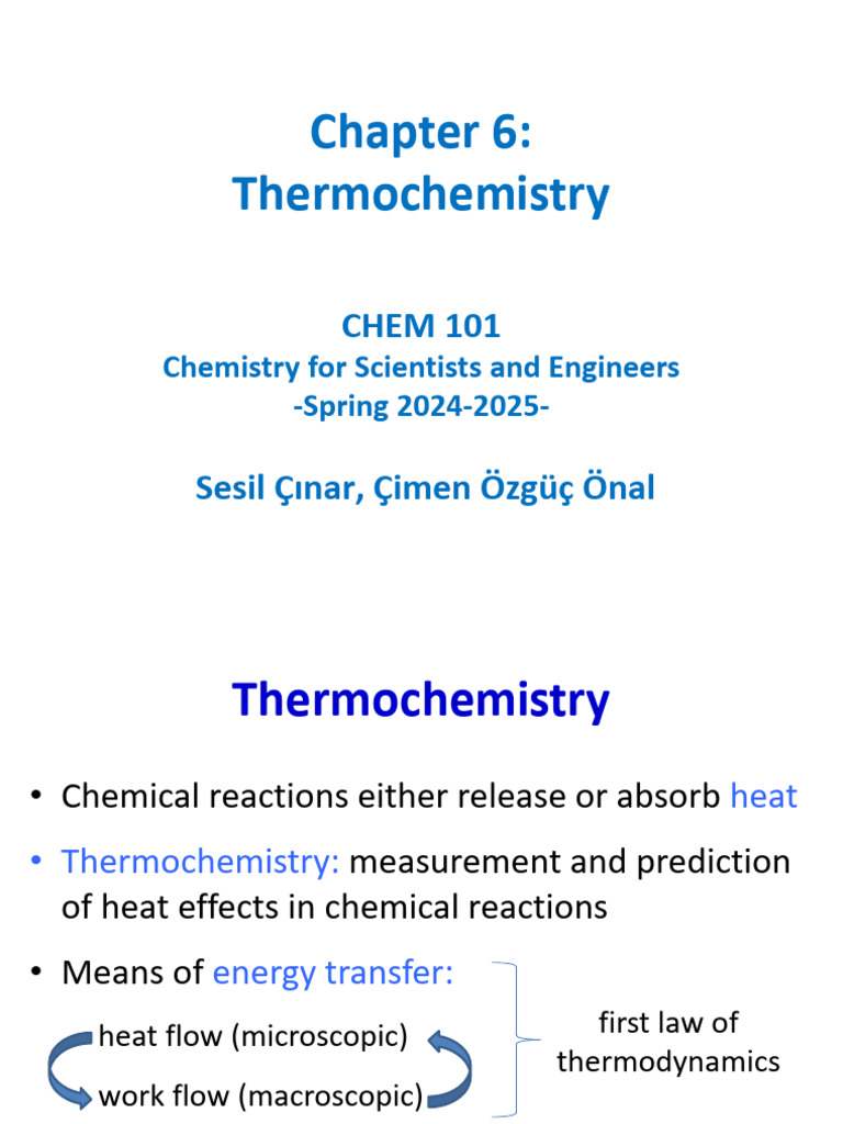 CHEM101 Spring2024 - 25 Lecture9 Chapter - 6 Thermochemistry - Web ...