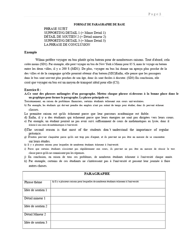 Structure de paragraphe et exemples | PDF