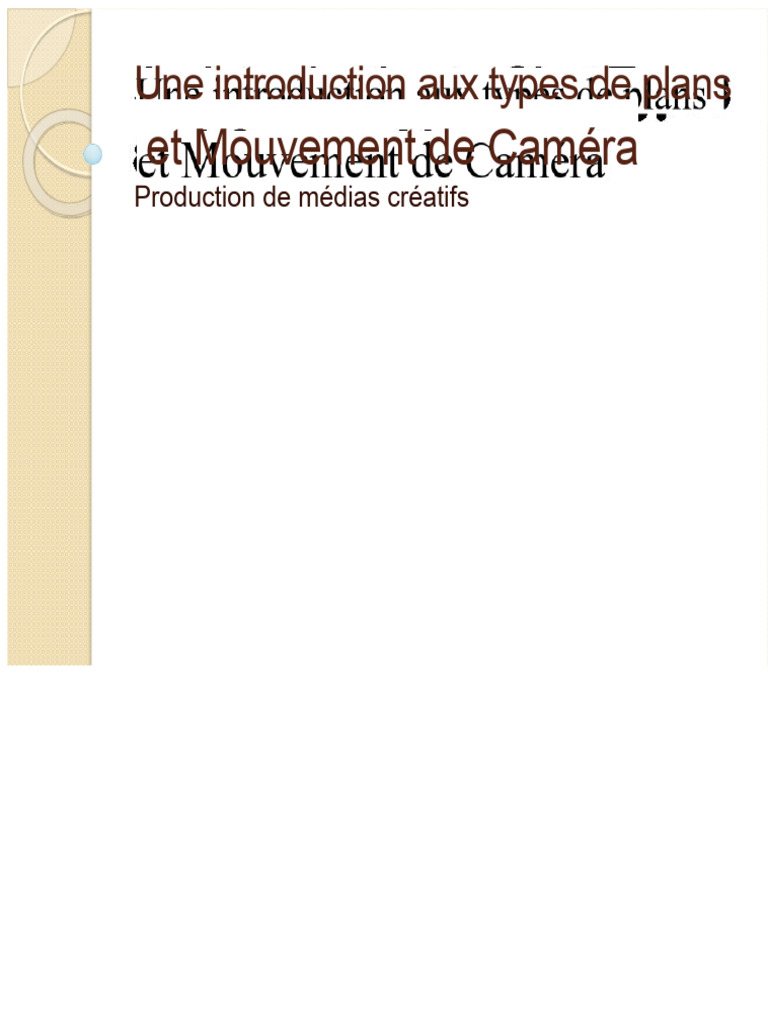 Types de Plans et Mouvement de Caméra | PDF