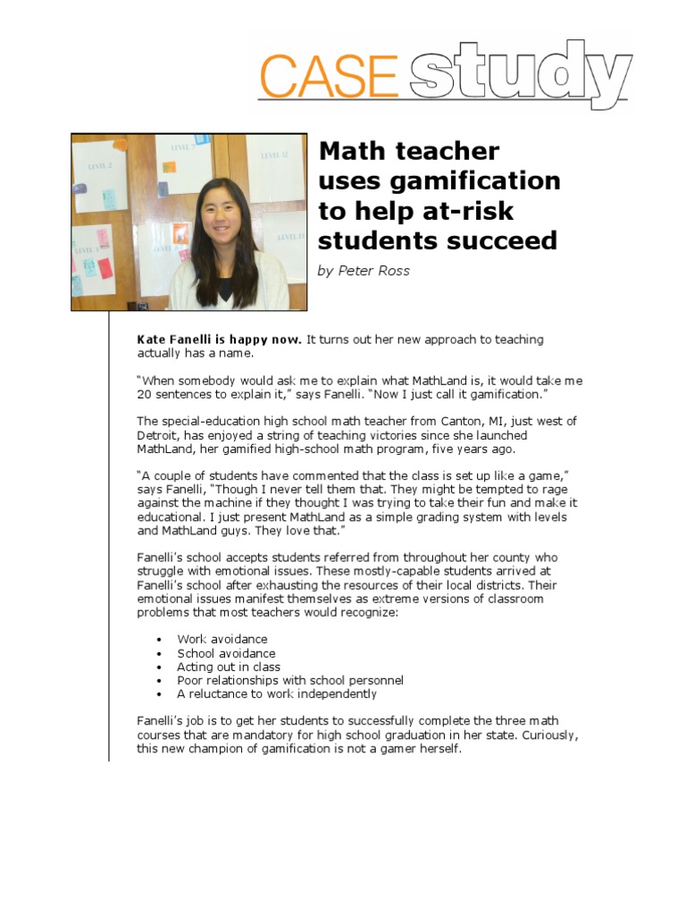 Case Study in Gamification | PDF | Curriculum | Secondary School