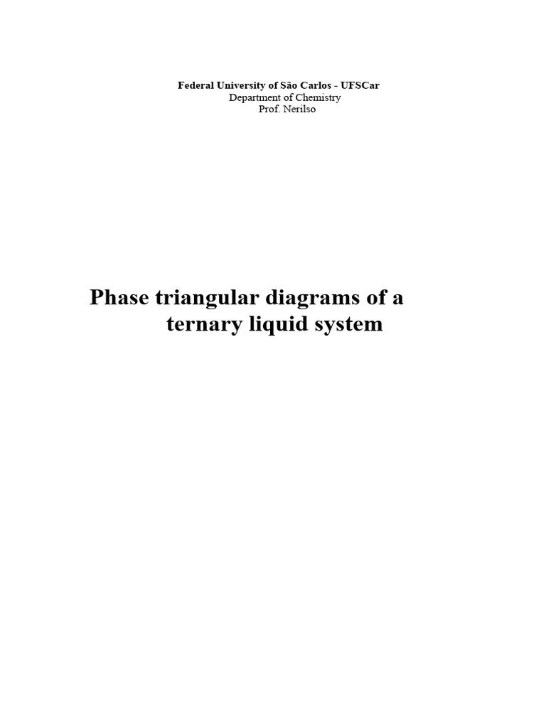 Ternary Phase Diagrams of Liquids | PDF | Phase (Matter) | Phase Diagram