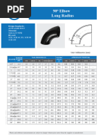 Long Radius 90° Elbow Dimensions Chart | PDF | Pipe (Fluid Conveyance ...
