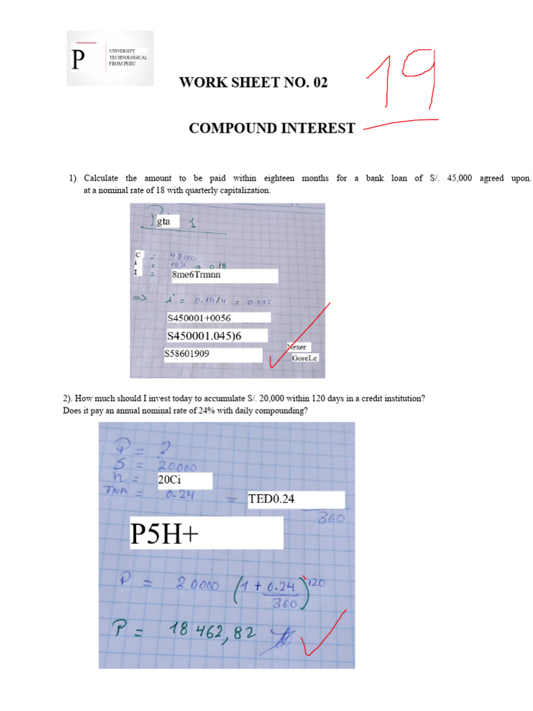 Note Exercise Compound Interest | PDF