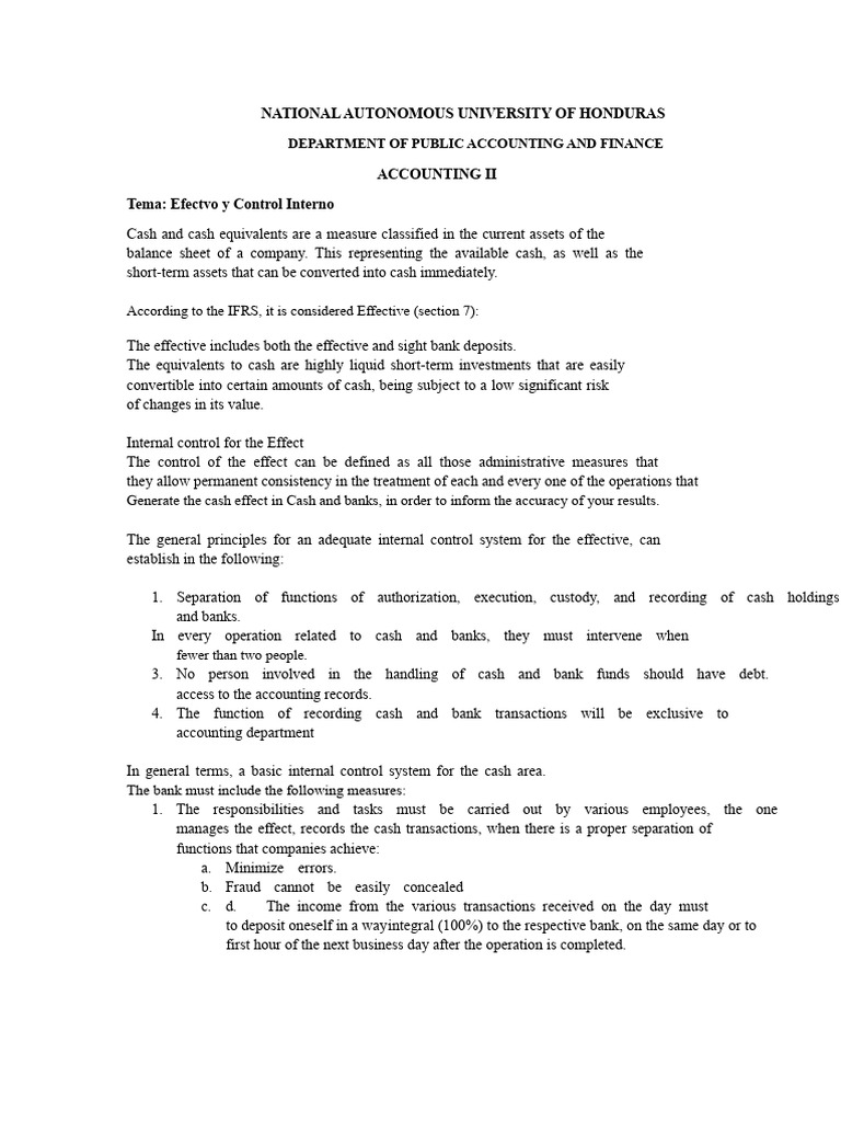 Effective Internal Control and Bank Reconciliation | PDF | Banks | Cheque